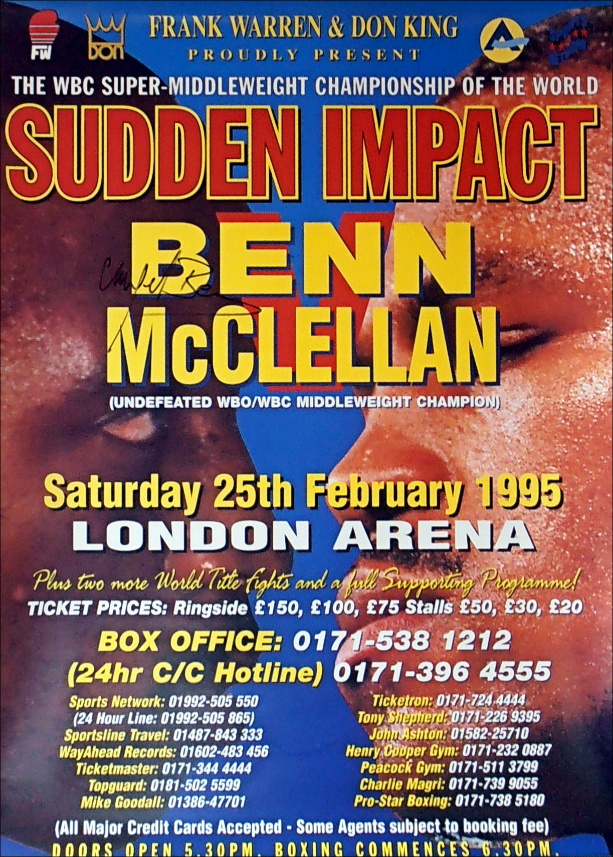 NIGEL BENN vs. GERALD McCLELLAN (Onsite/Signed-Benn