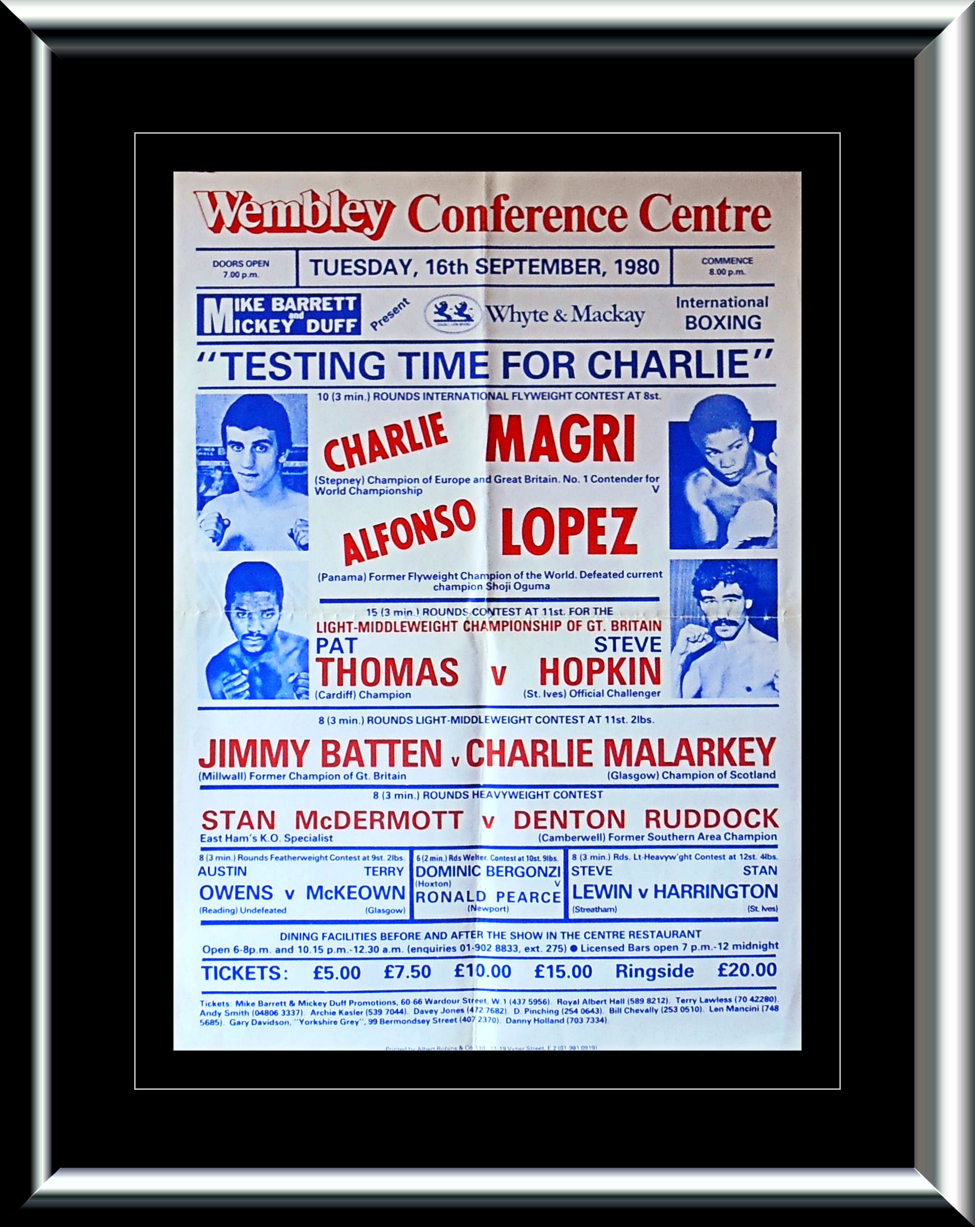 CHARLIE MAGRI vs. ALFONSO LOPEZ (Site)*