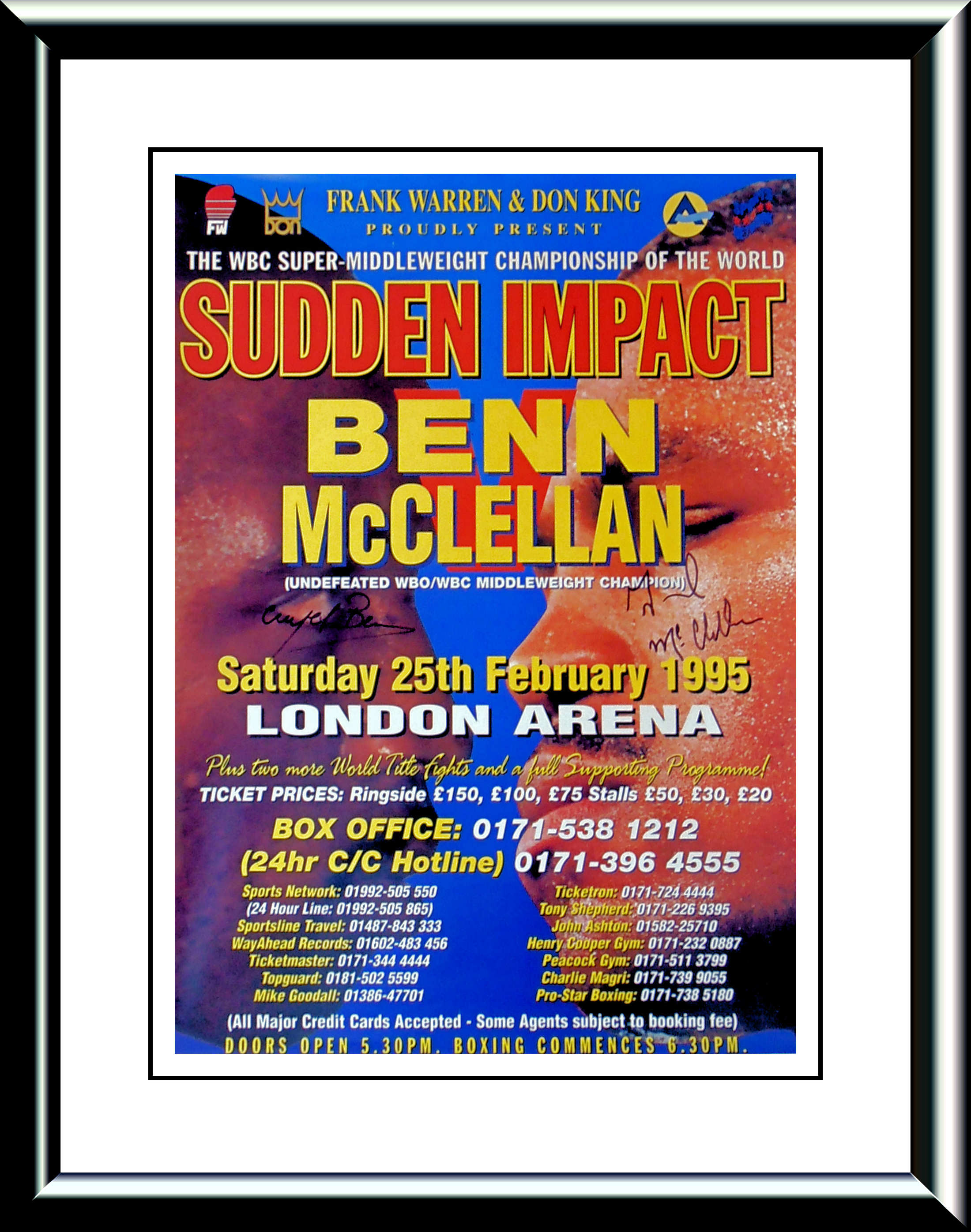 NIGEL BENN vs. GERALD McCLELLAN (Onsite/Dual Signed